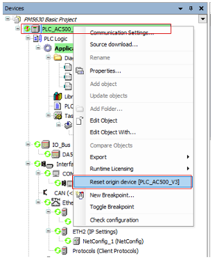 PLC Reset