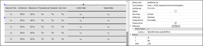 Live data logging in the visualization