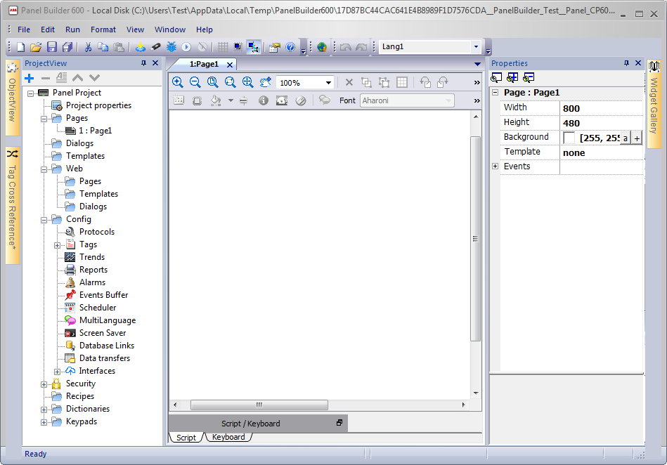 Creating a Panel Builder project